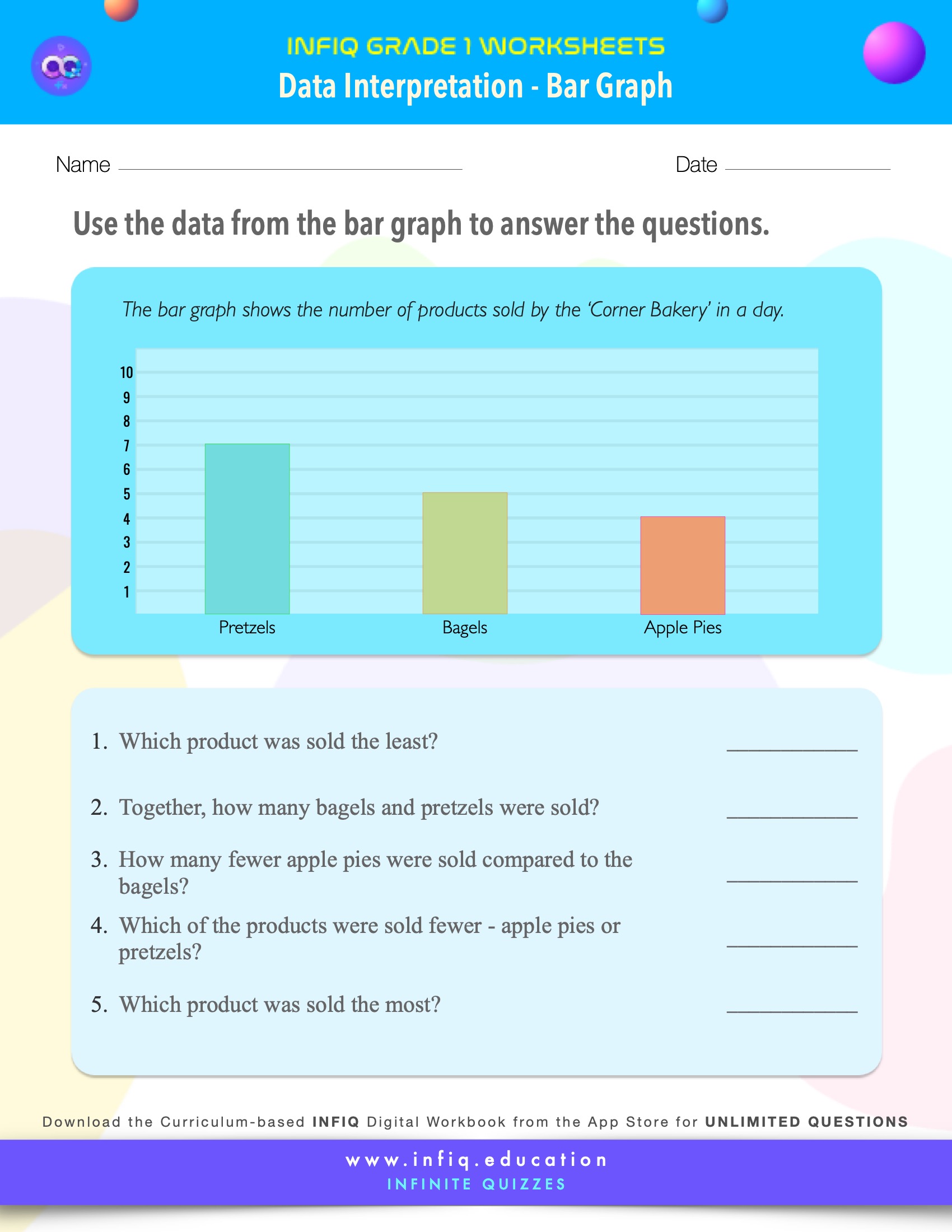 INFIQ | GRADE 1 Math Worksheets- Data Interpretation - Interpret Data ...